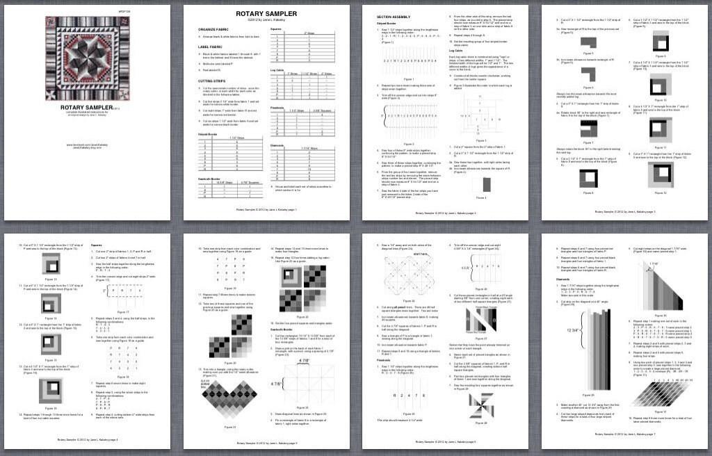 PDF Quilt Pattern - Rotary Sampler Quilt Pattern - Immediate Download ...