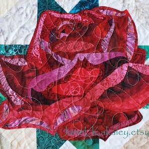 Pattern - Art Quilt - Rose Applique Quilt - Immediate Download PDF - Etsy