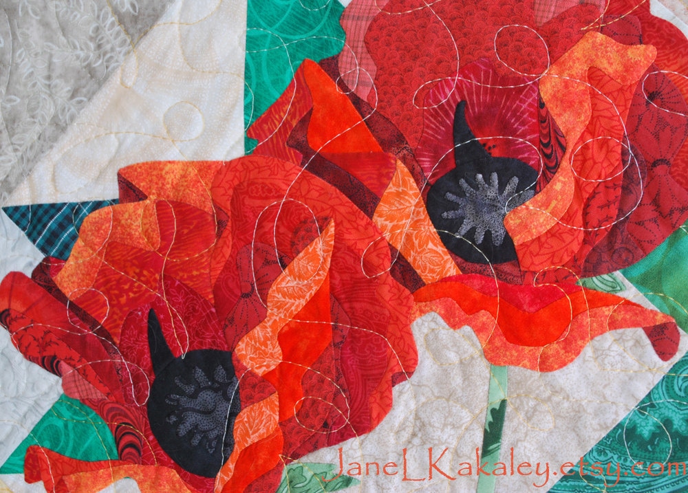 Art Quilt Pattern - Poppy Applique Quilt - Immediate Download PDF - Etsy