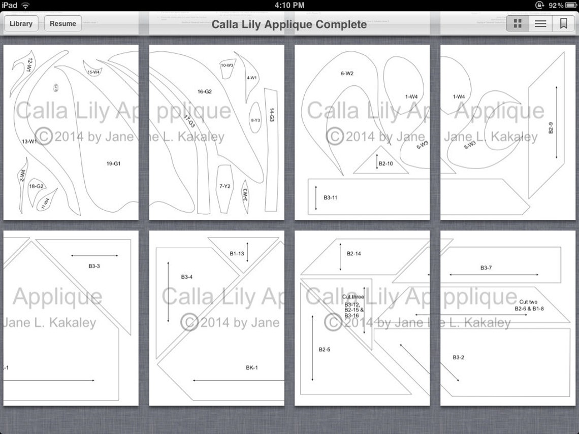 Quilt Pattern - Calla Lily Applique - PDF Quilt Pattern - Etsy