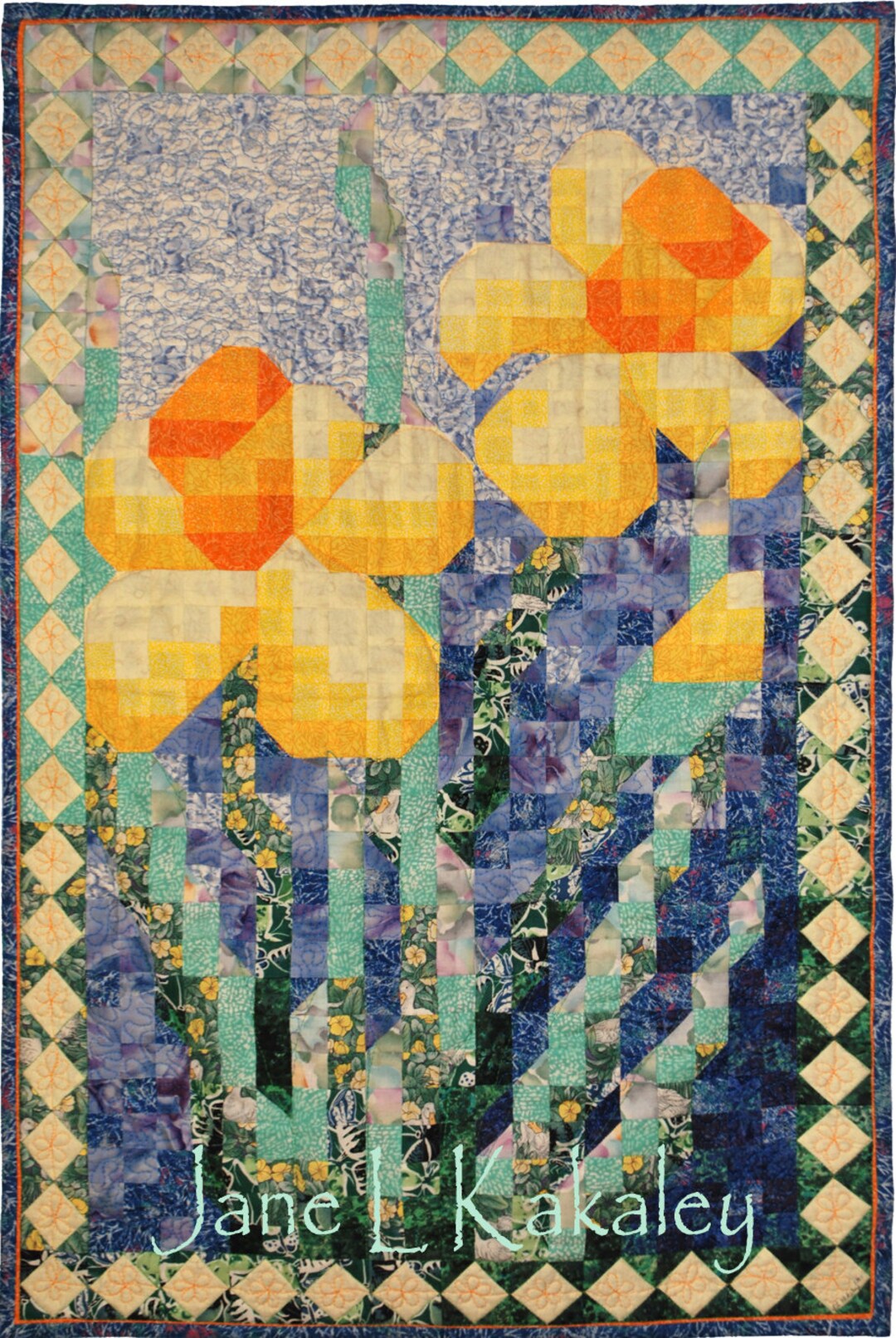 Quilt Pattern - Daffodil Mosaic Art Quilt Pattern - Immediate Download ...