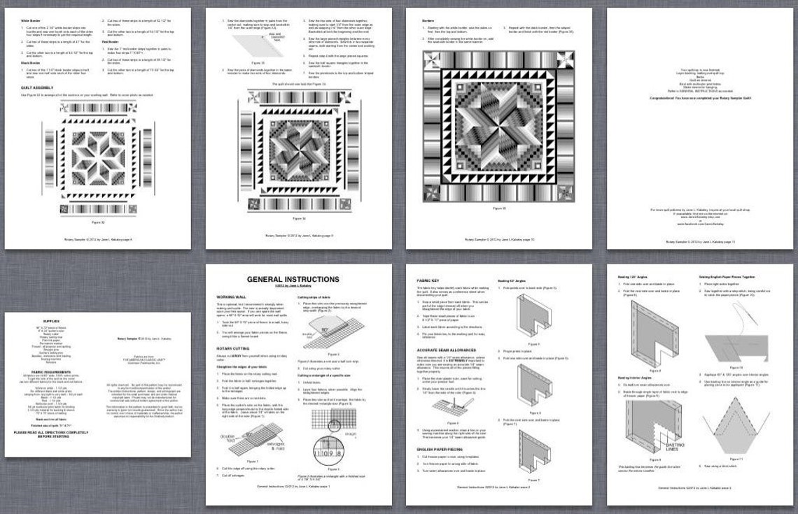 PDF Quilt Pattern - Rotary Sampler Quilt Pattern - Immediate Download ...