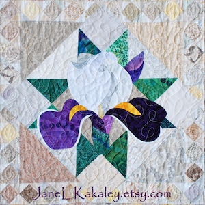 Quilt Pattern - PDF - Iris Applique Art Quilt Pattern - Immediate ...