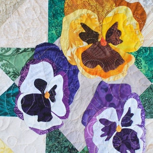Quilt Pattern - Pansy Applique Art Quilt - Immediate Download PDF - Etsy