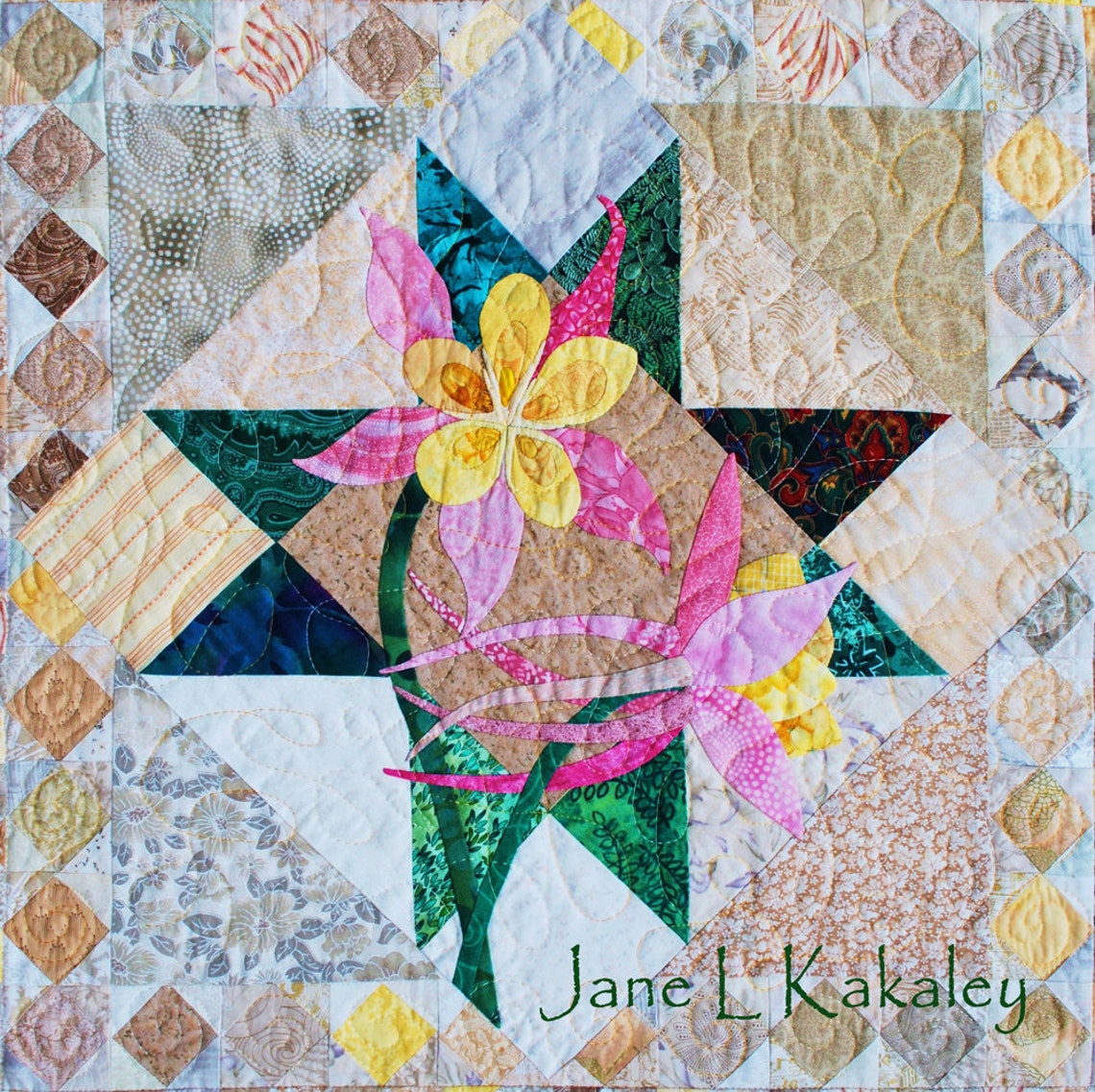 Quilt Pattern - Columbine Applique Art Quilt Pattern - Immediate ...