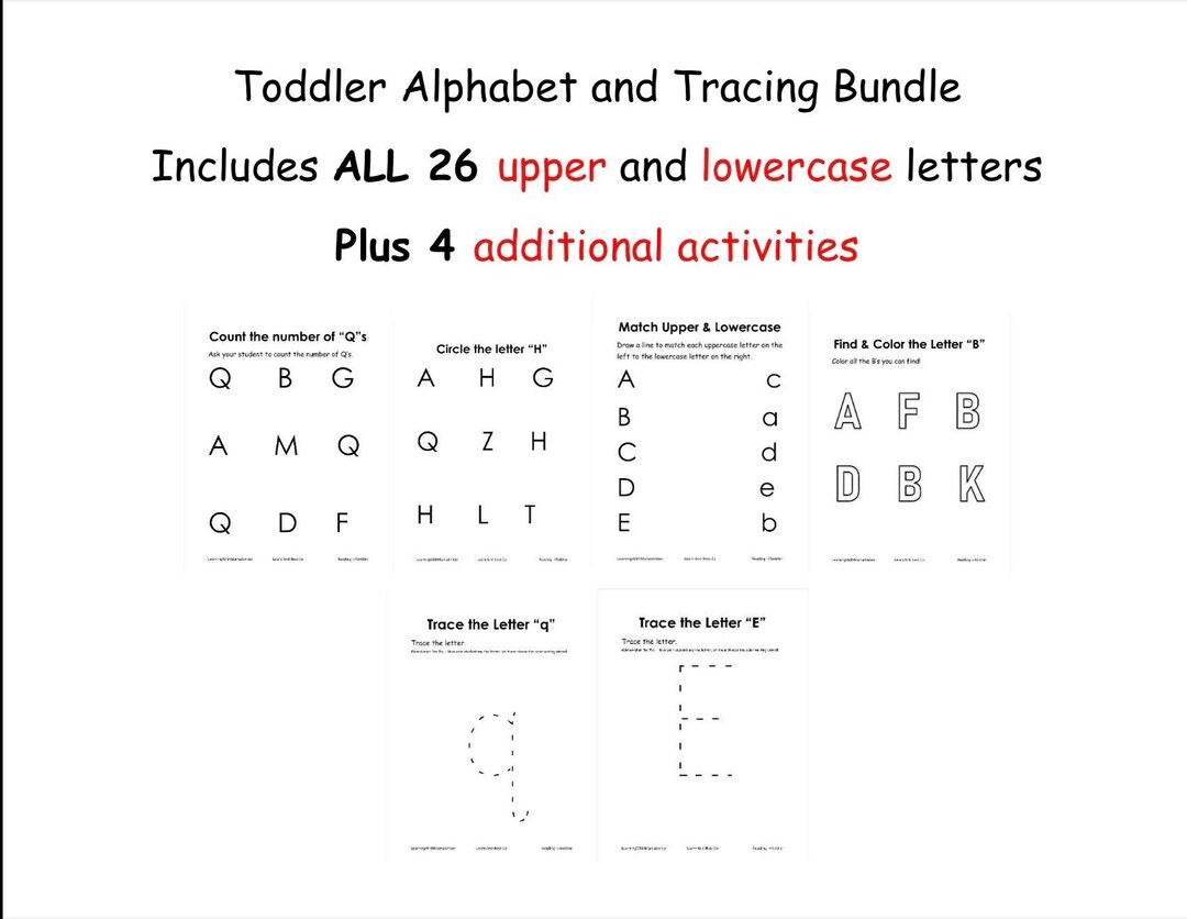Alphabet Tracing Plus Letter Activities Bundle | 56-page Preschool ...