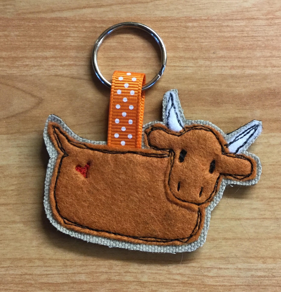 Highland Cow Keyring Highland Cow Keyfob Embroidered - Etsy