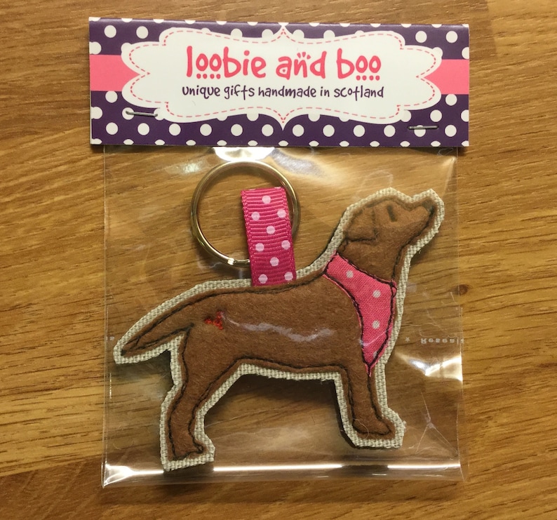 Chocolate Labrador Keyring Brown Lab Keyfob Embroidered - Etsy UK