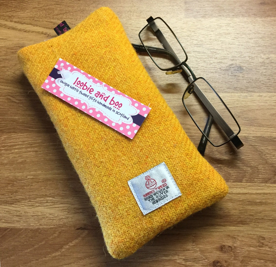 Scottie Glasses Case Yellow Harris Tweed Specs Case - Etsy