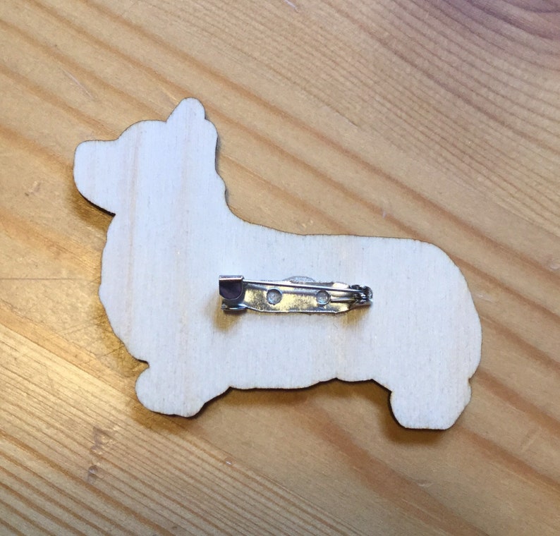 Corgi Brooch Corgi Wooden Pin Laser Cut Wooden Brooch Dog | Etsy