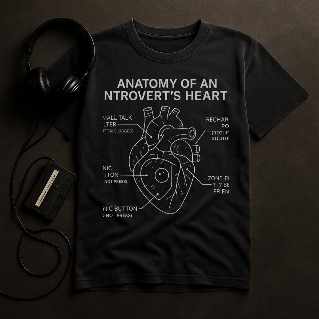Introvert Heart Anatomy PNG, Funny Blueprint Art for Shirts, Sarcastic ...