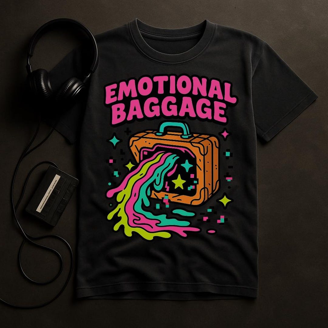 Emotional Baggage SVG, Funny Suitcase PNG for Shirts, Y2K Sublimation ...