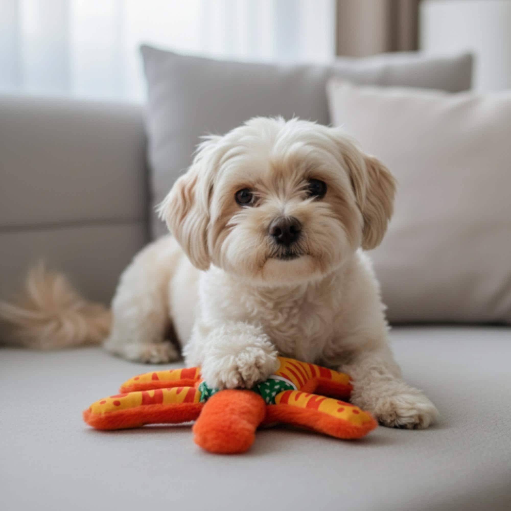 Squeaky Crinkle Plush Dog Toy: Durable Oxford Fabric, Interactive Play ...