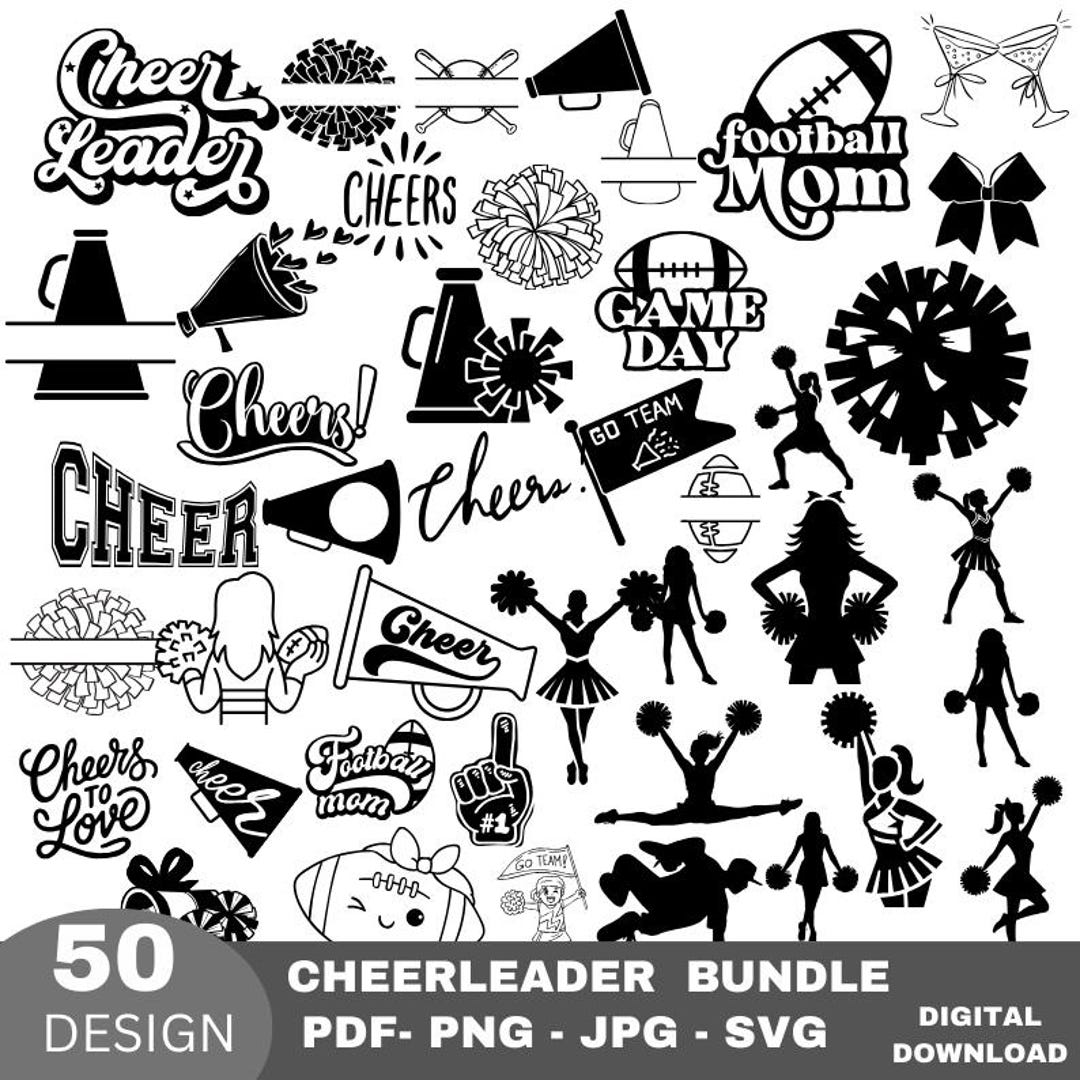 Cheerleader Svg Bundle, Cheer Svg, Cheerleader Clipart,cheerleading Svg ...