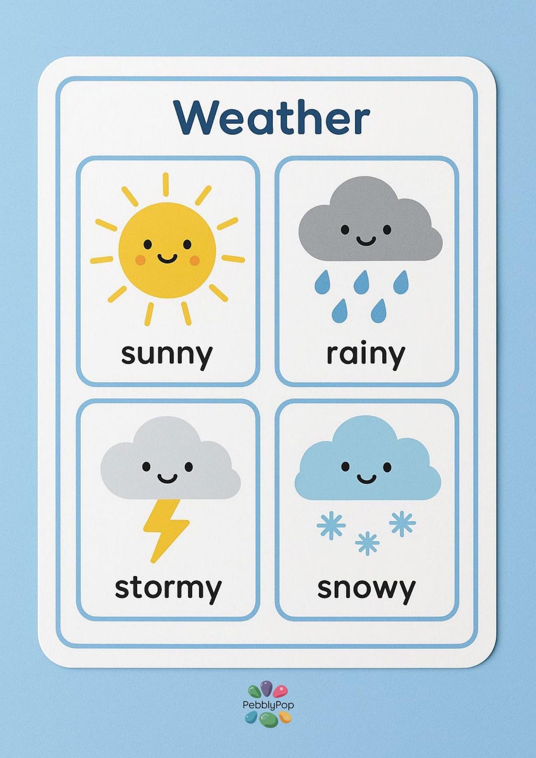 Weather Flashcards for Kids | Printable Learning Cards | Preschool ...
