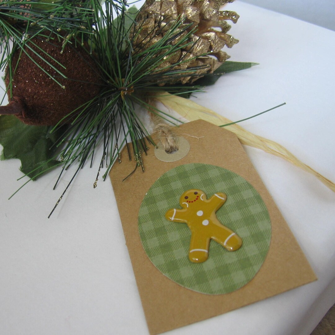 Gingerbread Men Christmas Gift Tags in a Set of 9 / Embellishment Gift ...