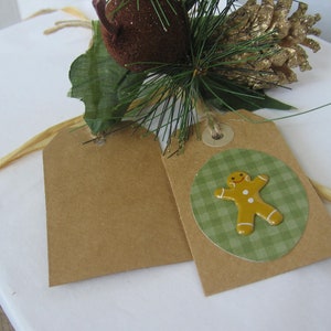 Gingerbread Men Christmas Gift Tags in a Set of 9 / Embellishment Gift ...