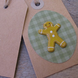 Gingerbread Men Christmas Gift Tags in a Set of 9 / Embellishment Gift ...