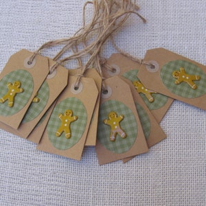 Gingerbread Men Christmas Gift Tags in a Set of 9 / Embellishment Gift ...