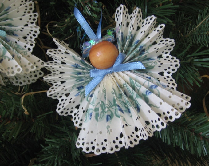 Blue Floral Engel Ornament Papier Farbband Weihnachtsengel mit - Etsy.de