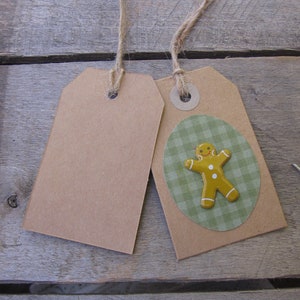 Gingerbread Men Christmas Gift Tags in a Set of 9 / Embellishment Gift ...