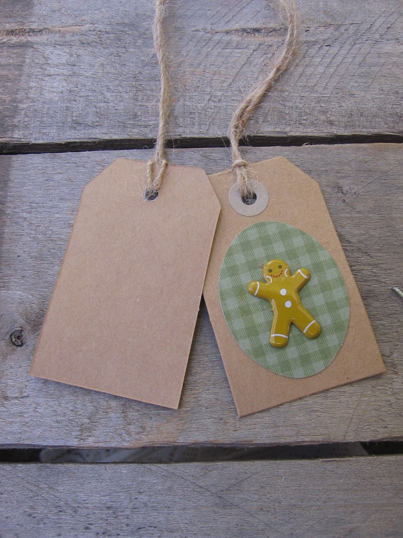 Gingerbread Men Christmas Gift Tags in a Set of 9 / - Etsy