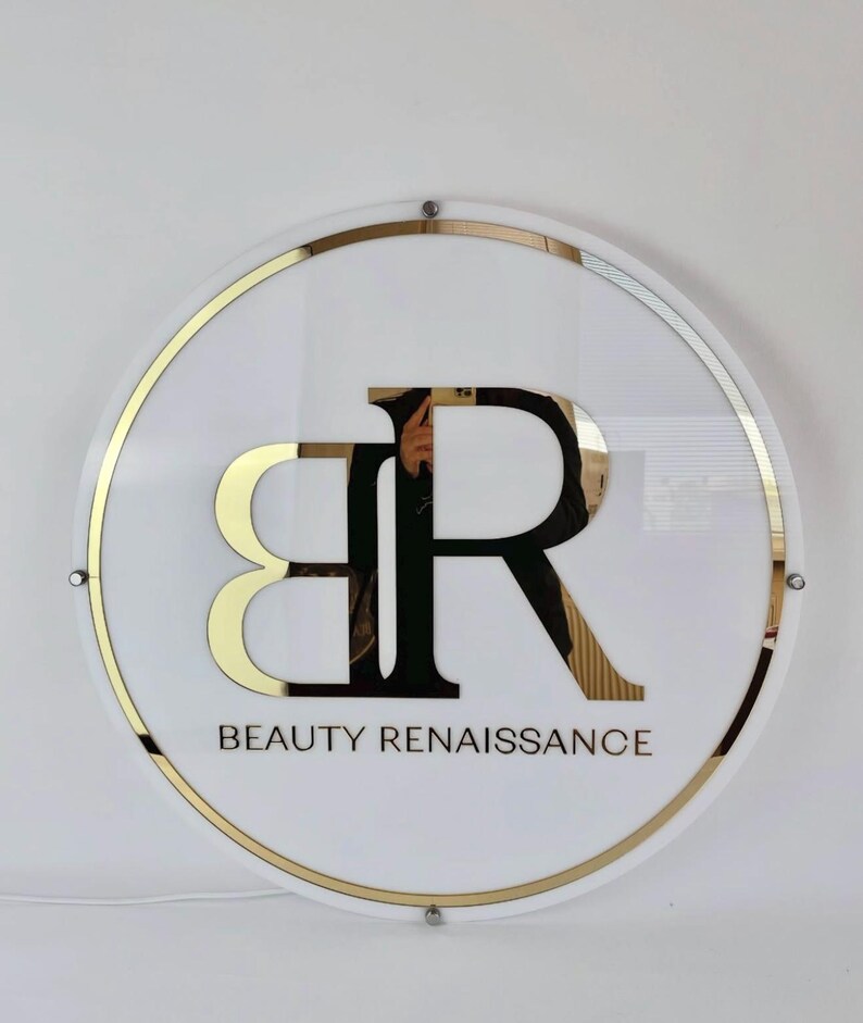 Floating Acrylic Shop Sign, Personalized Business Logo Sign, Custom ...