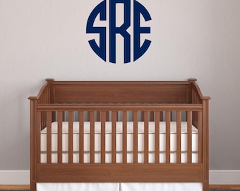 Interlocking Vine Font Wall Monogram Decal Personalized Vinyl | Etsy