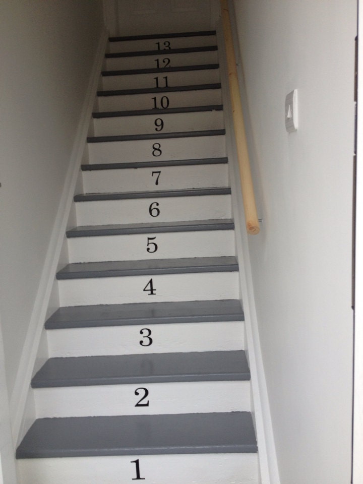 Stair Riser Number Decals | Vinyl Stair Numbers for Steps | Staircase ...