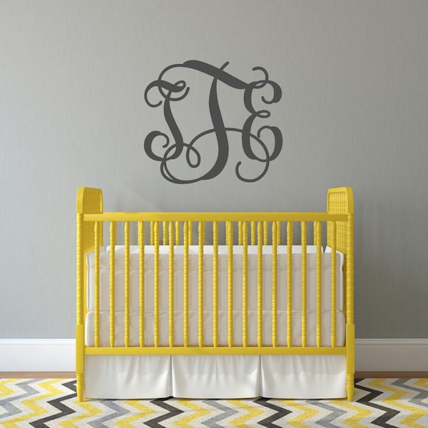 Monogram Wall Decor Interlocking Letters - Etsy