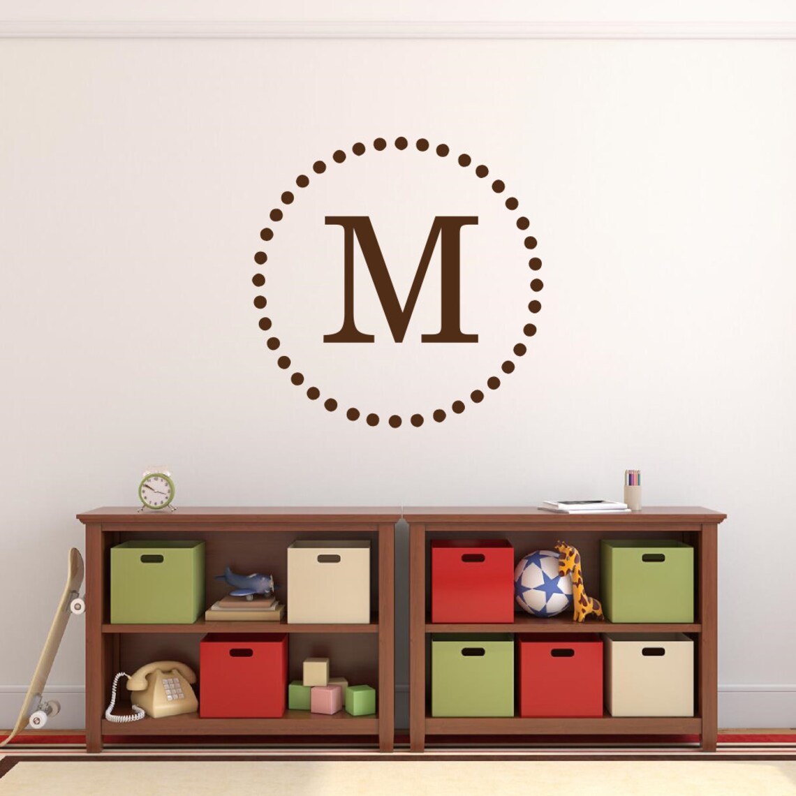 Single Initial Monogram Wall Decal Personalized Vinyl Letter | Etsy