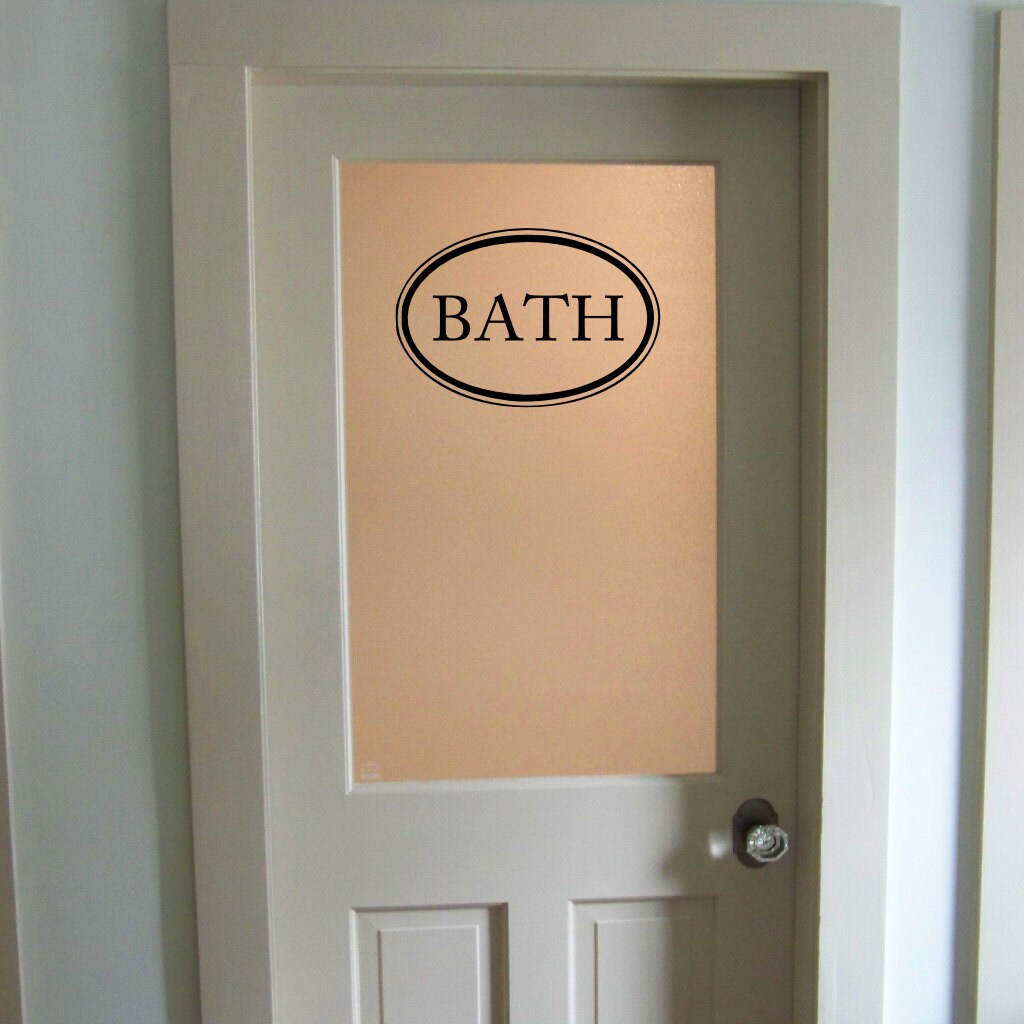 Bath Door Decal Oval Border Bathroom Door Sticker for Glass - Etsy