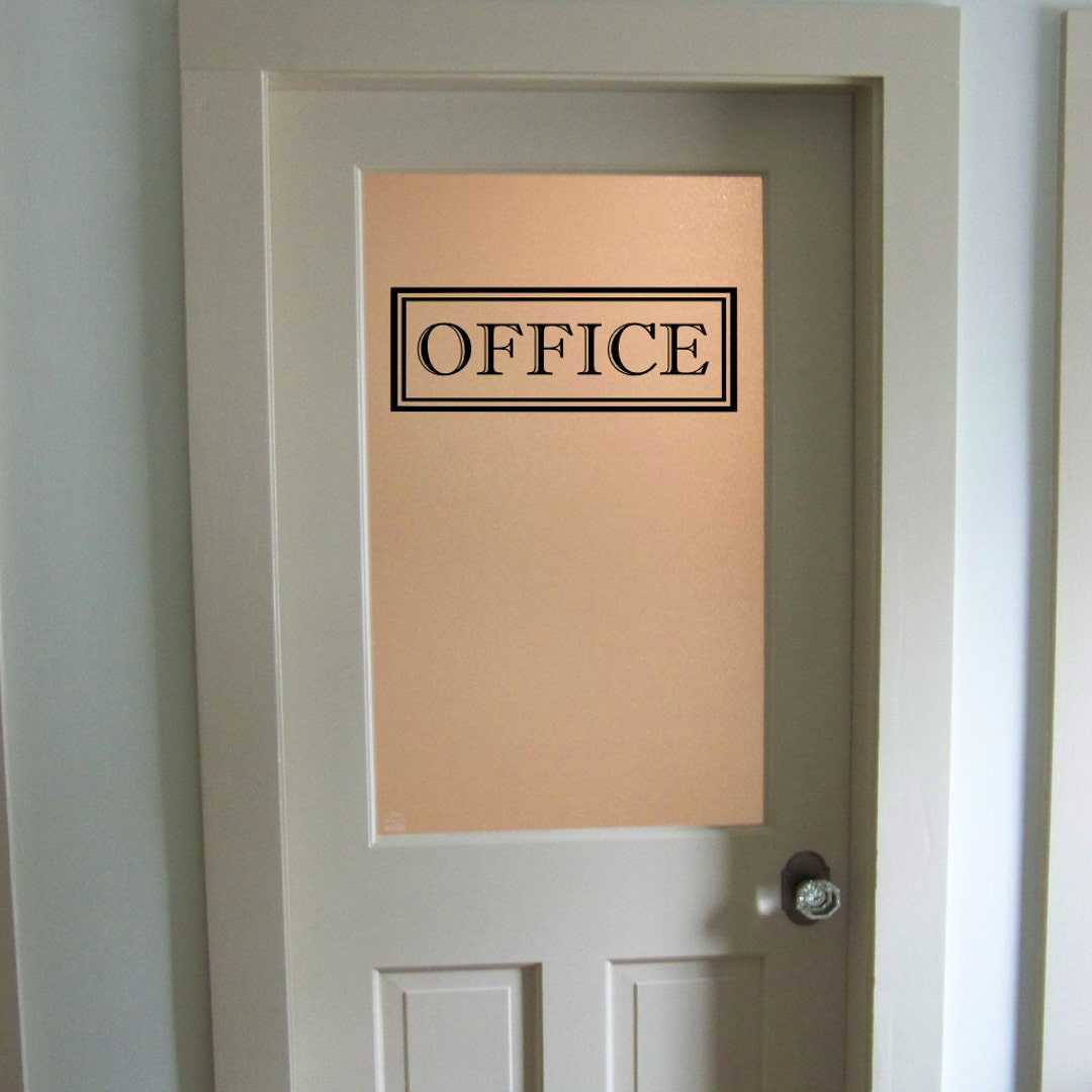 Office Door Decal Rectangle Border, Sticker for Glass, Vinyl Lettering ...