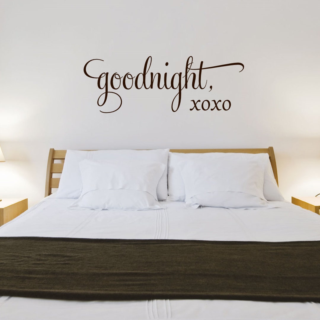 Goodnight XOXO Vinyl Wall Decal, Nighttime Bedroom Quote, Bedtime ...