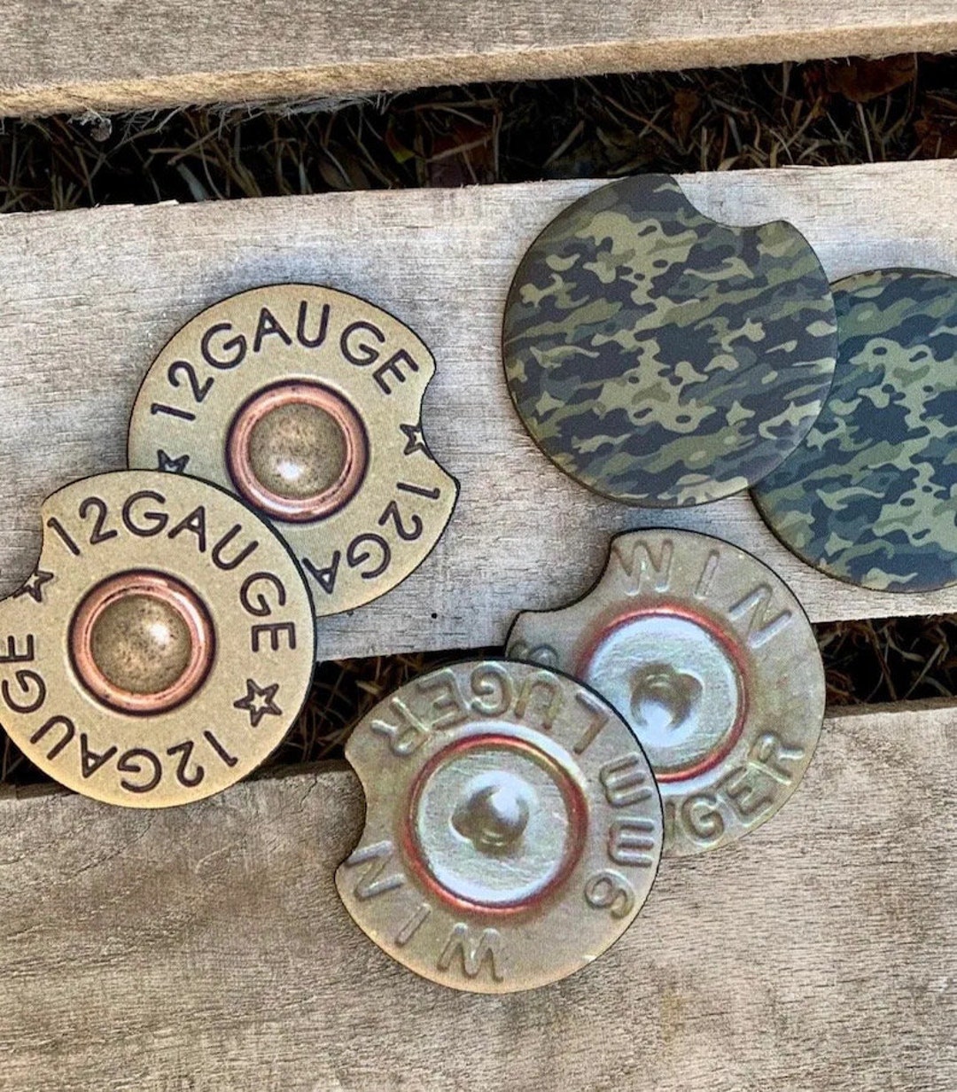 Men’s Car Coasters, Hunters Collection Camo Bullet Cup Holder Inserts ...