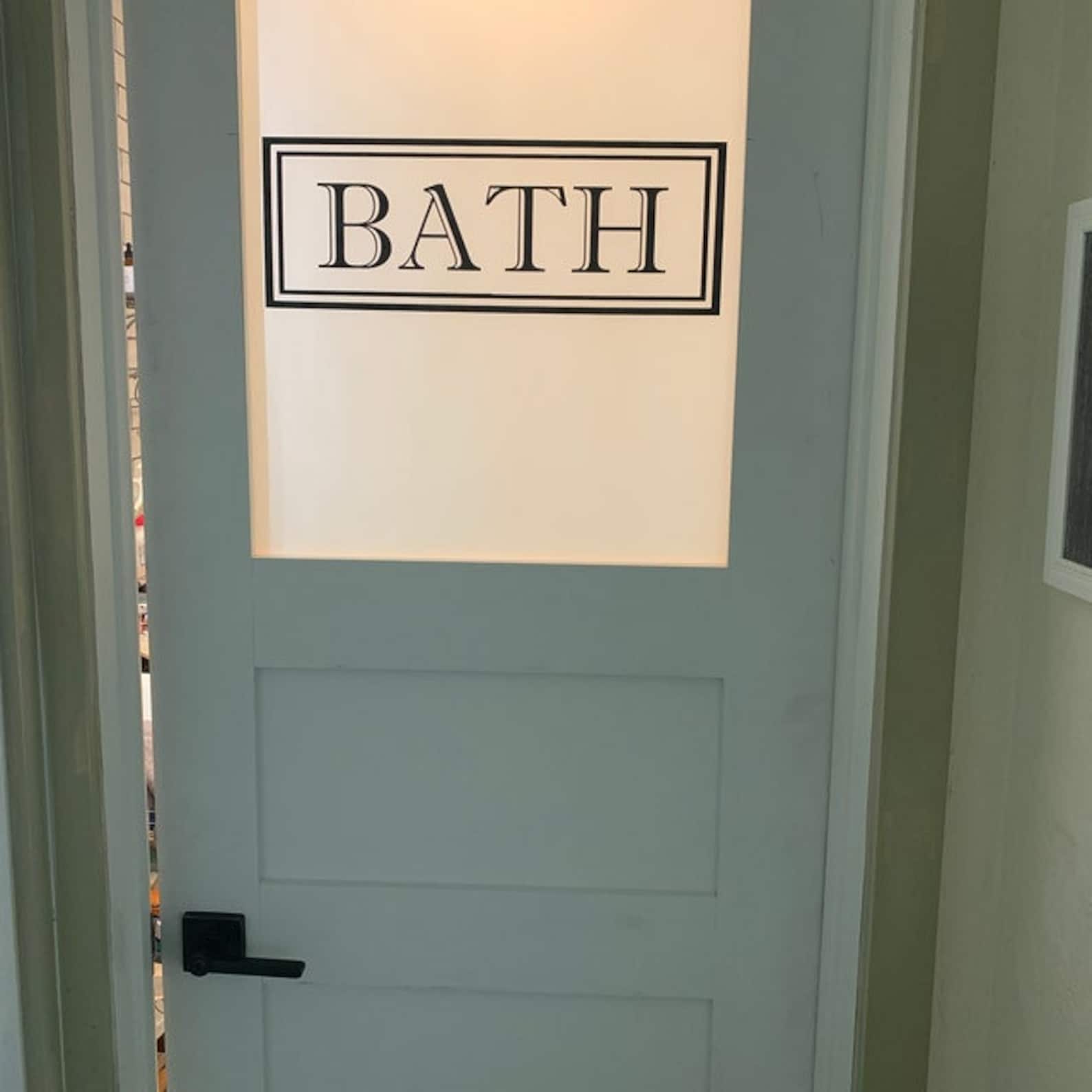 Bath Vinyl Decal Rectangle Border, Bath Glass Door Sticker, Bathroom ...