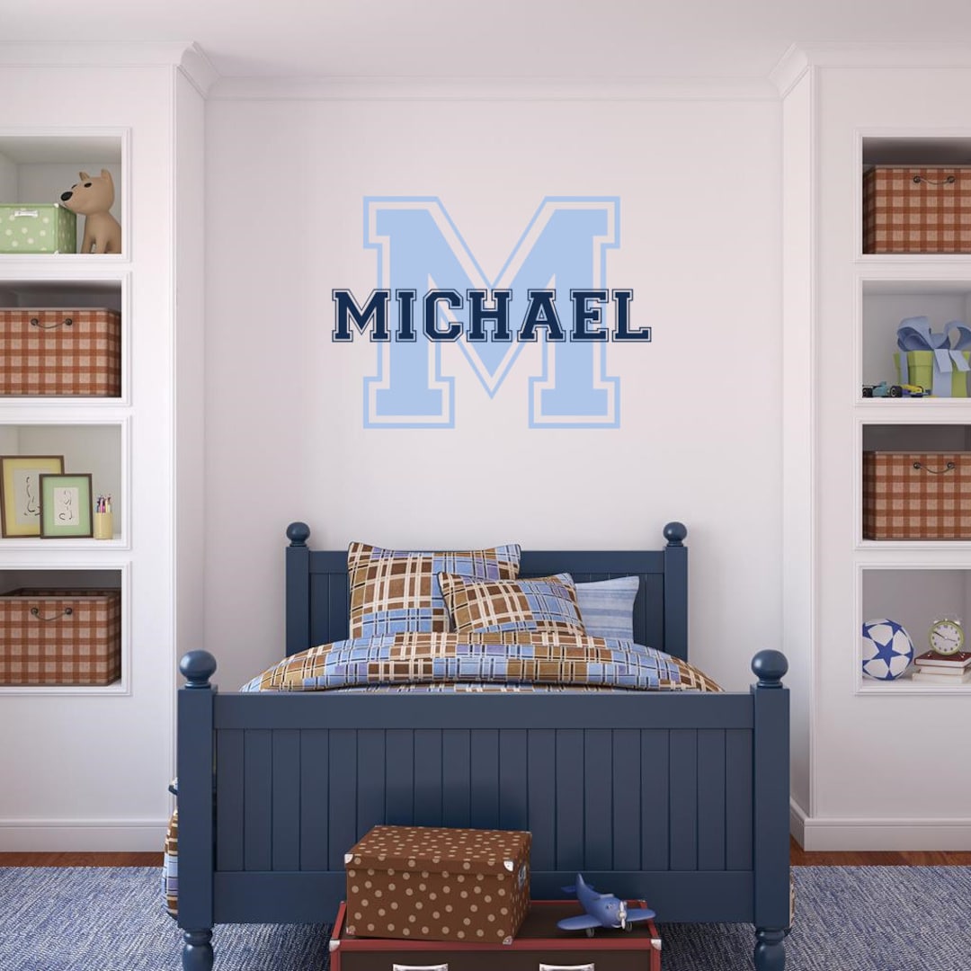 Varsity Letter Monogram Decal, Personalized Collegiate Wall Decor Dorm ...