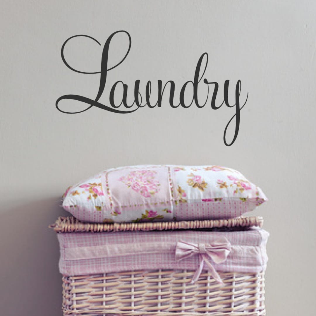 Laundry Room Decal, Fancy Script Word for Wall, Vinyl Lettering Decor ...