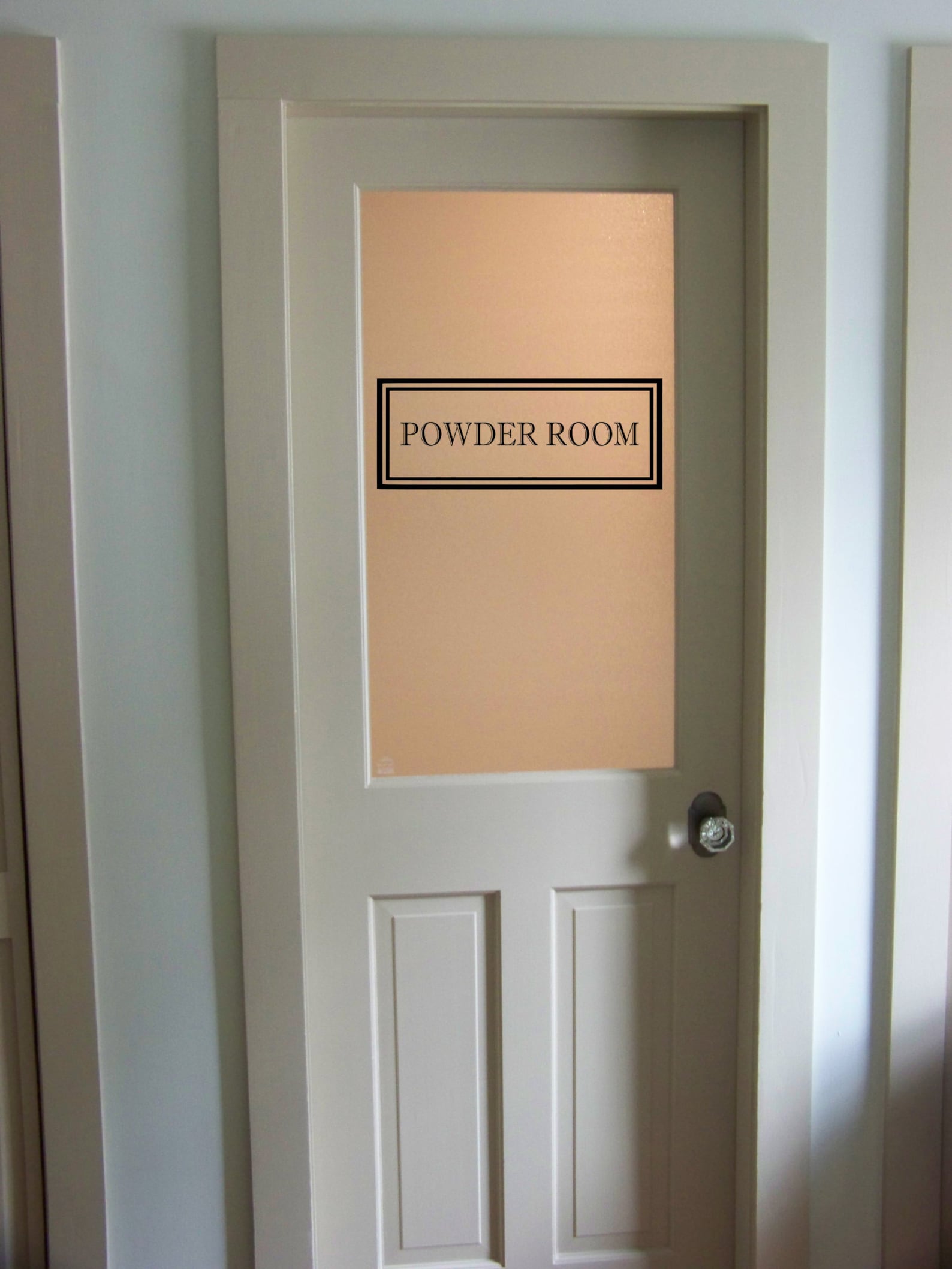 Powder Room Decal Vinyl Lettering for Glass Door, Sticker With ...