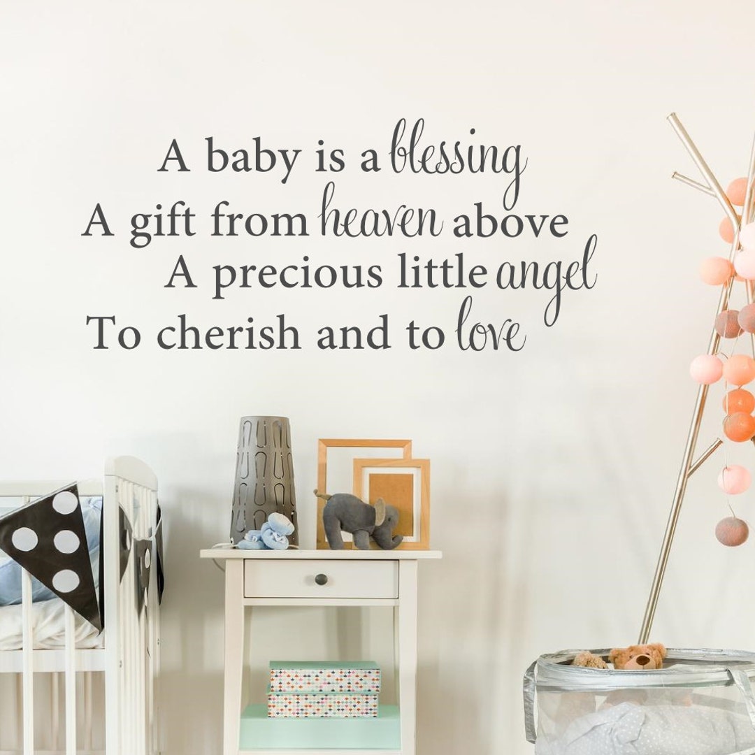 Baby Prayer Wall Decal, A Blessing From Above Vinyl Lettering ...