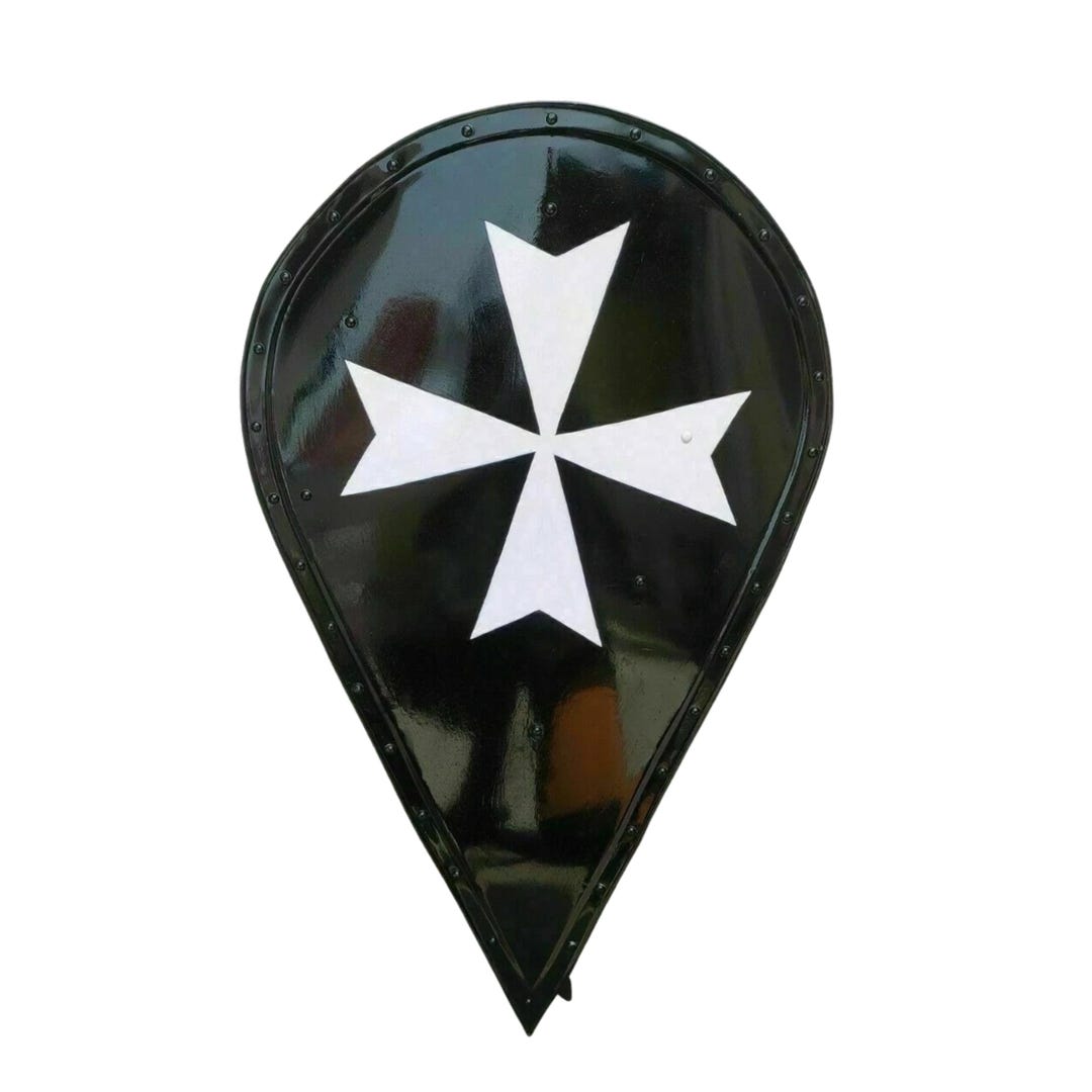 Medieval Templar Heater Shield 28” | Crusader Teardrop Knight Armor - Etsy