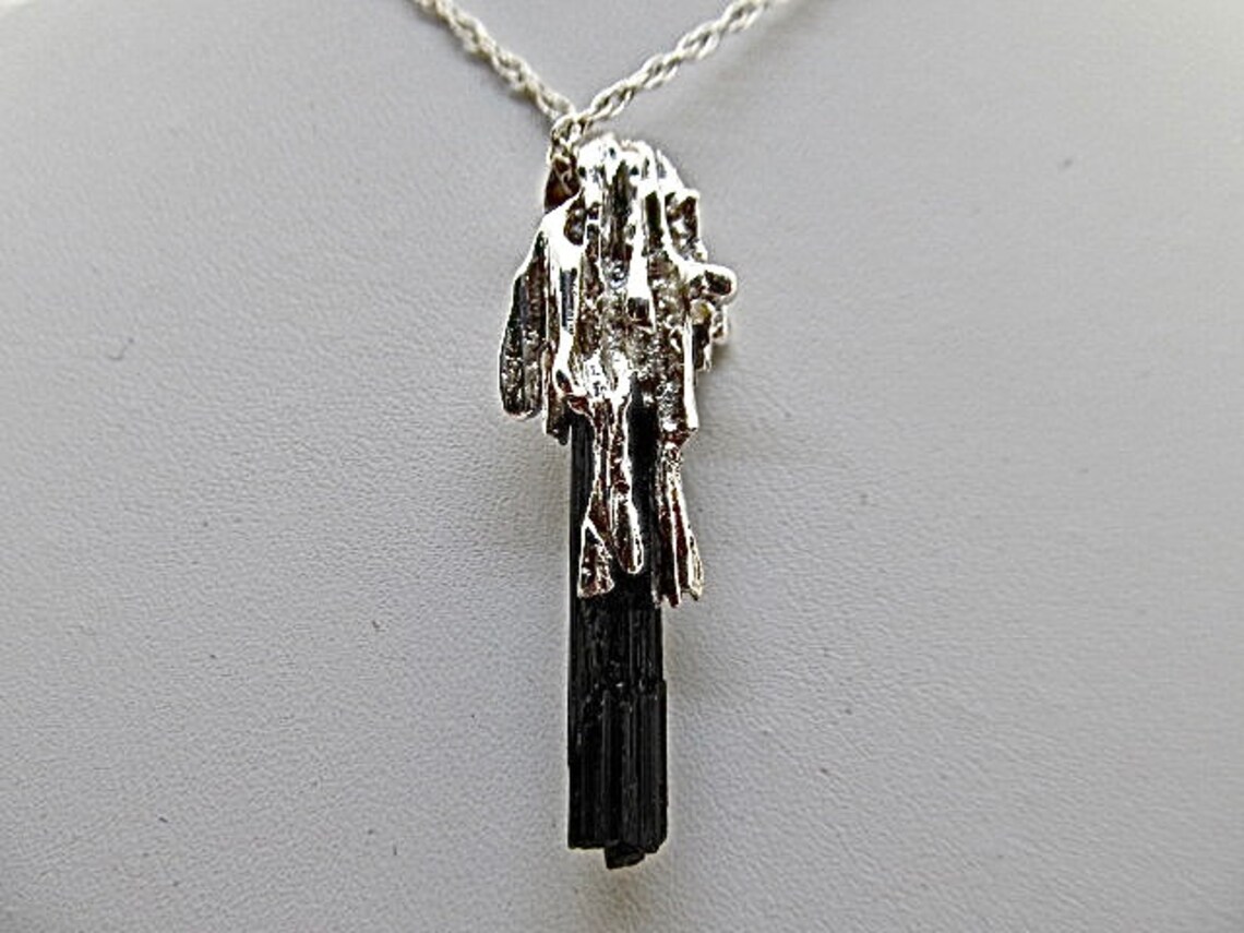 Fine Silver Broom Casting With Natural Tourmaline - Etsy