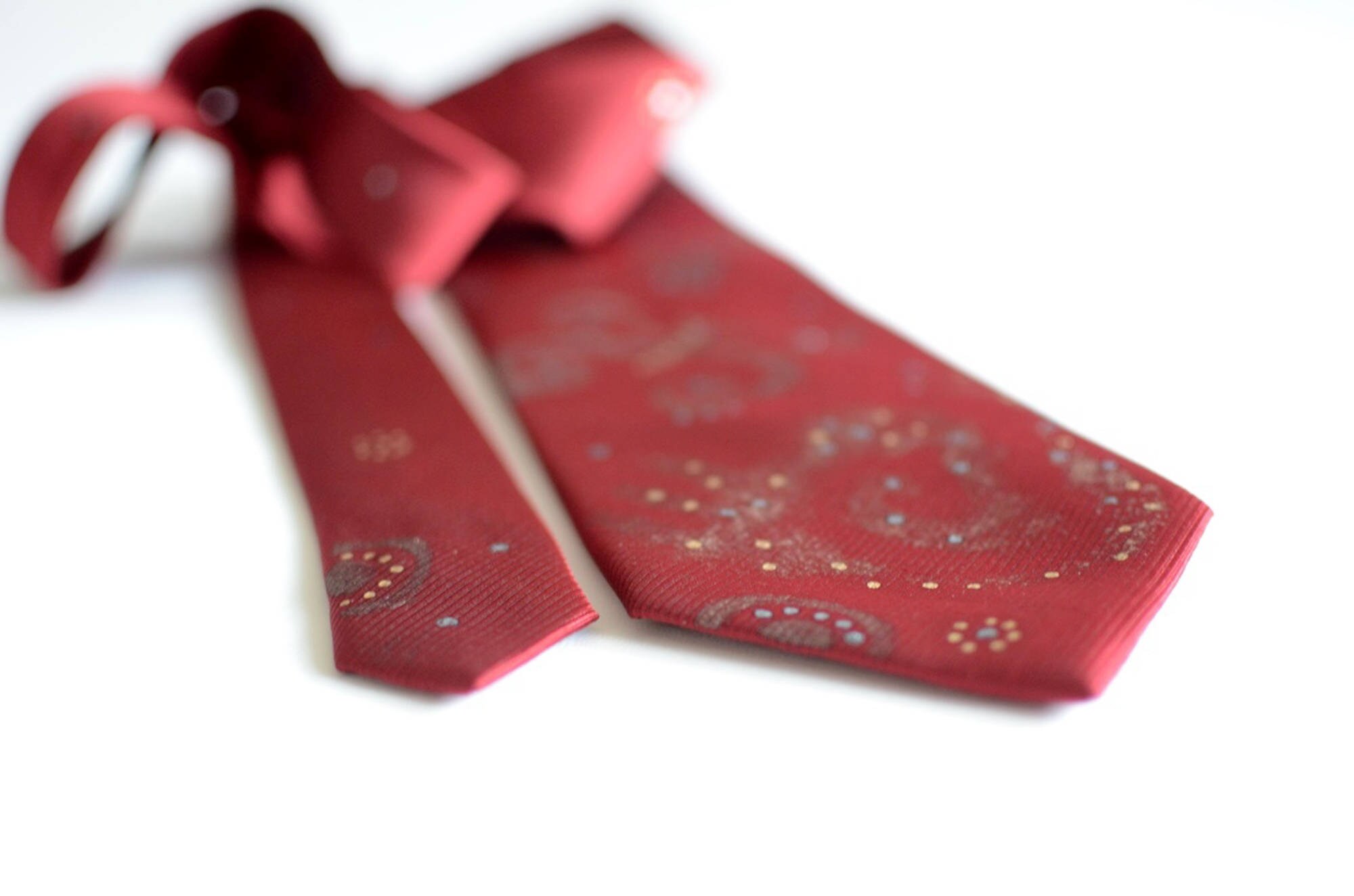 Men Necktie Red, Hand Painted Neck Tie Red, Gift for Men, Butterfly ...