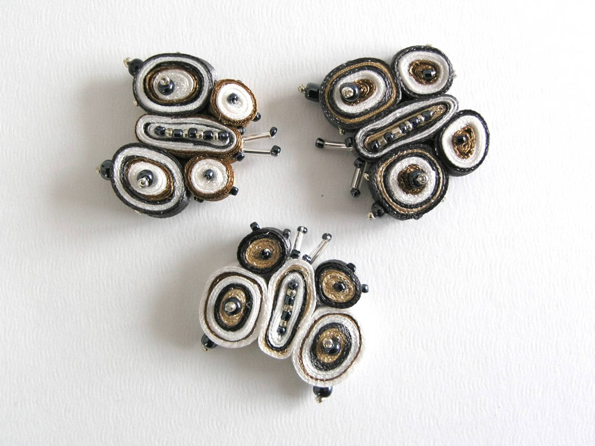 Butterfly Pin Brooch, Butterfly Brooch Beaded, Textile Brooch Butterfly ...