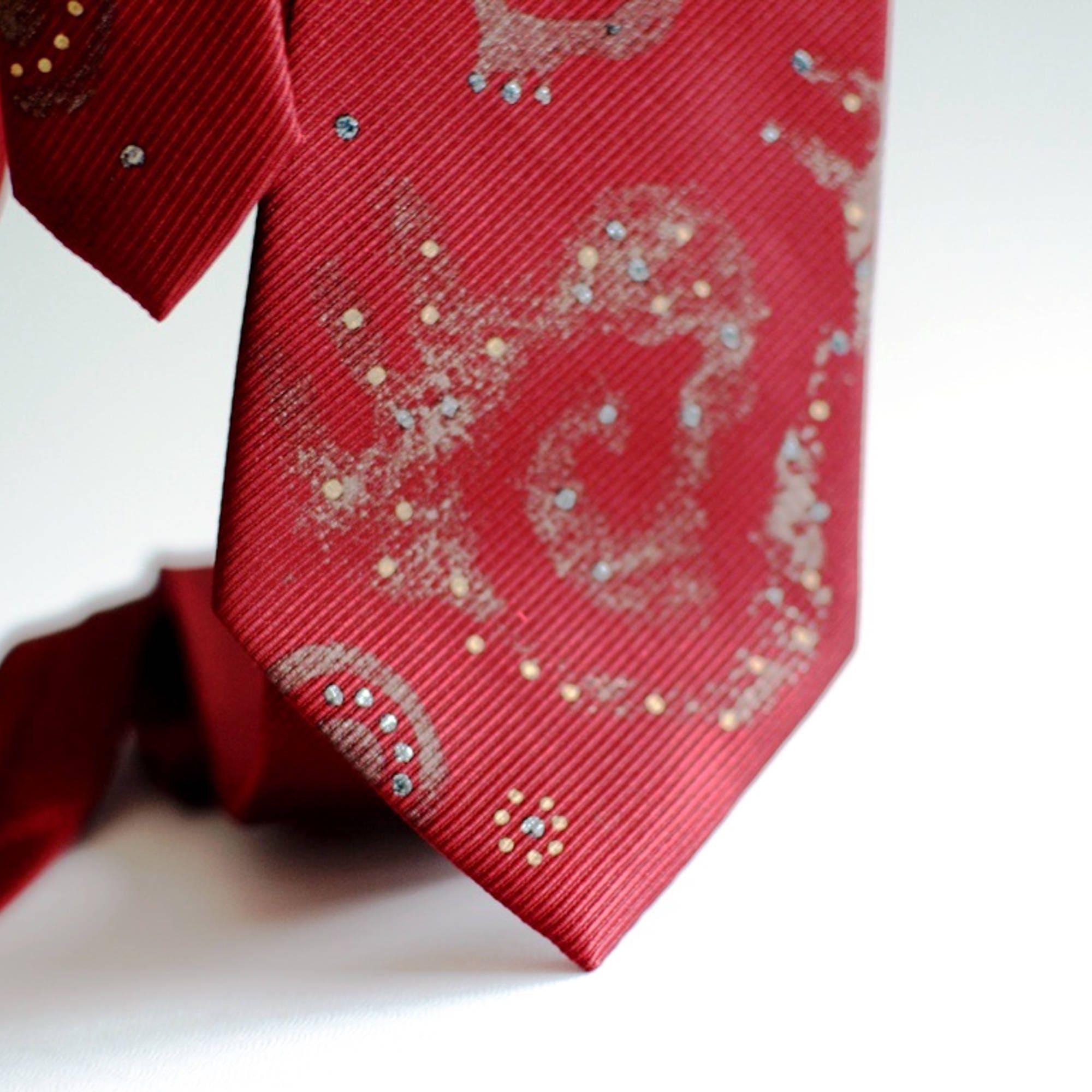 Men Necktie Red, Hand Painted Neck Tie Red, Gift for Men, Butterfly ...