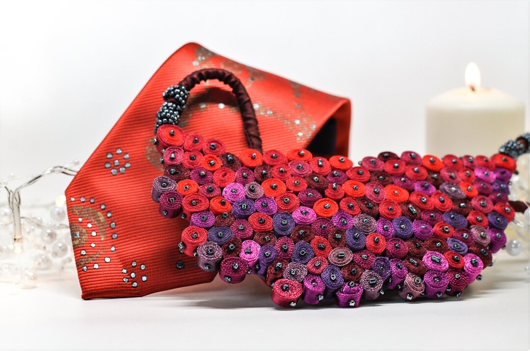 Christmas Gift for Couple: Red Christmas Necktie & Red Christmas ...