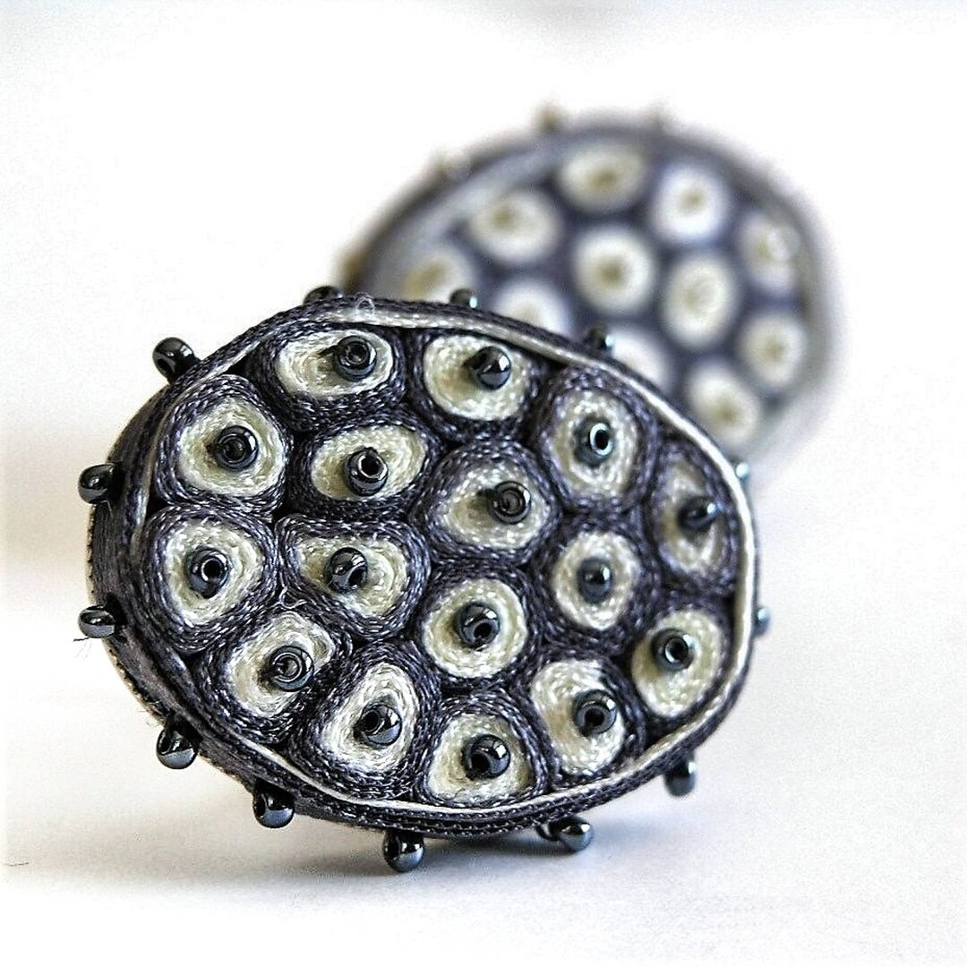 Minimalist Fabric Ring Grey, Textile Ring Adjustable, Fabric Ring ...