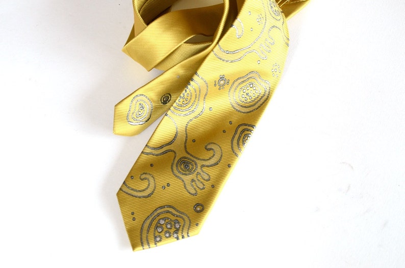Men's Necktie Yellow, Hand Painted Neck Tie, Personalized Gift for Man ...