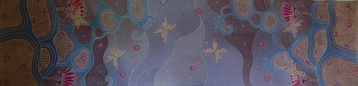 Silk Scarf Blue Purple Silk Wrap Floral Design With - Etsy