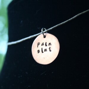 Pain Slut Hammered Penny Charm Necklace Copper New Orleans - Etsy